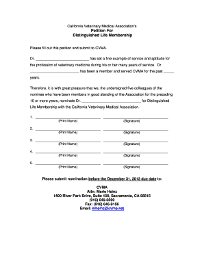 Fillable Online Distinguished Life Membership Award Nomination Form ...