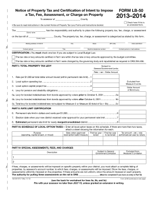 Fillable Online Local Budget Law and Notice of Property Tax Municipal ...