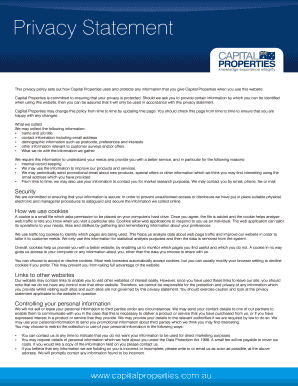 Fillable Online Privacy statement.cdr - Capital Properties Fax Email ...