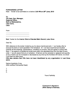 Fillable Online bankofmaharashtra Forwarding letter - Bank of ...