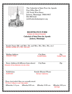 Fillable Online cathedralsaintpeter Registration St. Peter 8.5 x 11 ...