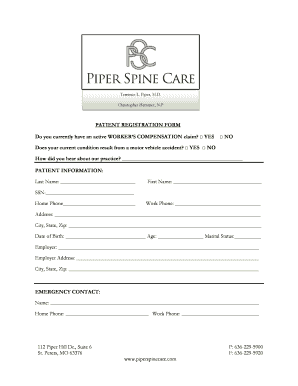 Fillable Online Patient Registration Form Good Fax Email Print - pdfFiller
