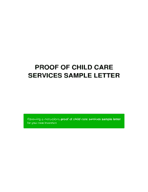 Fillable Online Proof of child care services sample letter - Sdrymmcom ...