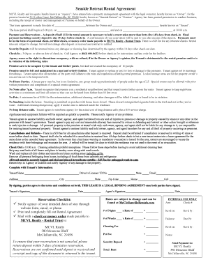 Fillable Online Seaside Retreat Rental Agreement Fax Email Print ...