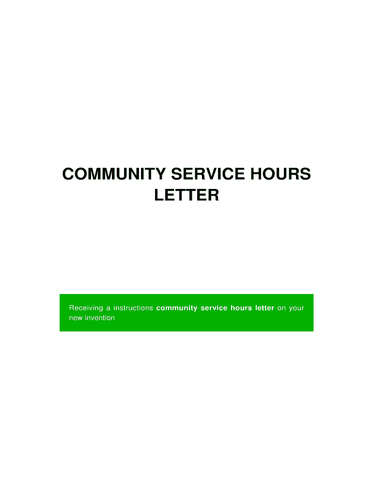 Fillable Online Community service hours letter - Sdrymmcom Fax Email ...