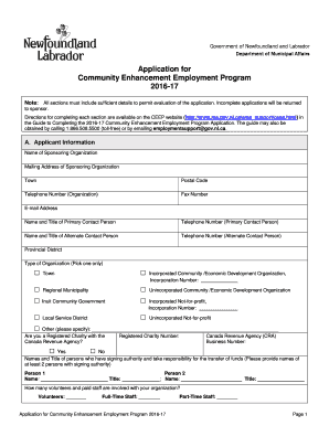 Fillable Online Application for - Municipal Affairs - Government of ...