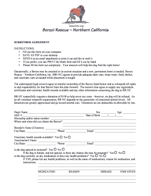 Fillable Online brnc SurrenderAgreement2013docx Fax Email Print - pdfFiller
