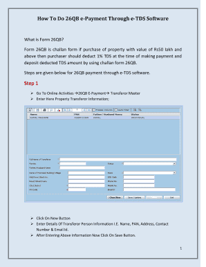 Fillable Online How To Do 26QB e-Payment Through e-TDS Software Fax ...