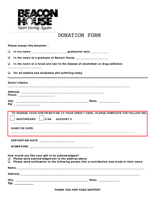 Fillable Online beaconhouse Donation form - Beacon House - beaconhouse ...