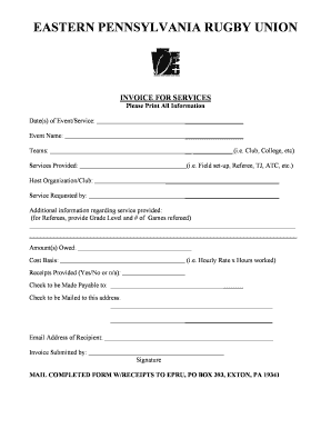 Fillable Online epru EPRUInvoiceFormdoc - epru Fax Email Print - pdfFiller