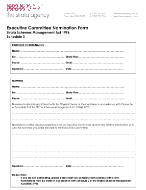 Fillable Online Executive Committee Nomination Form ...