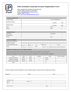 Fillable Online Corporate Account Registration Form - Cashless Parking ...