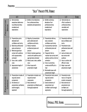 Fillable Online Self Project POL Rubricdocx Fax Email Print - pdfFiller