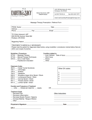 Fillable Online Massage Therapy Referral Form Fax Email Print - pdfFiller