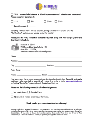 Fillable Online scientistsinschool General donor form - May 2010doc ...