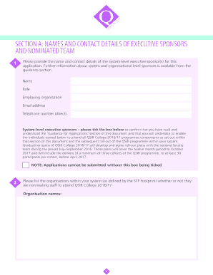 Fillable Online improvement nhs 2016/17 applications sections a & b ...