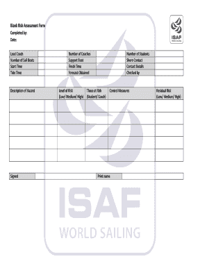 Fillable Online Blank Risk Assessment Form - bmustoskiffb Fax Email ...