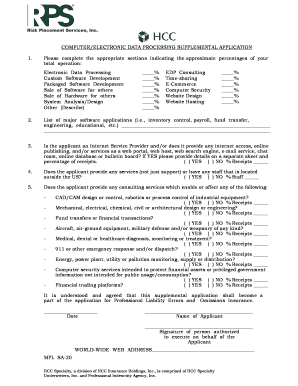 Fillable Online Computer-Electronic Data Processing Supplemental ...