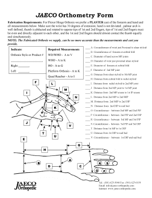 Fillable Online JAECO Orthometry Form Fax Email Print - pdfFiller