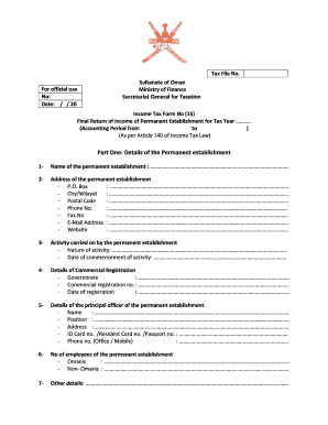 Fillable Online Part One Details of the Permanent establishment Fax ...