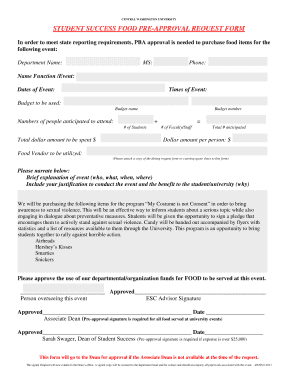 Fillable Online cwu Food bJustification Formb - cwu Fax Email Print ...