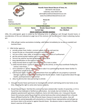 Fillable Online Sample Adoption Contract Fax Email Print - pdfFiller