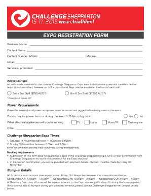 Fillable Online 2 015 EXPO REGISTRATION FORM Business Name Fax Email ...