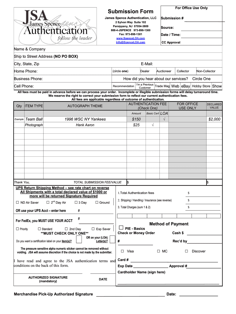 Jsa Submission Form Fill Online Printable Fillable Blank PdfFiller