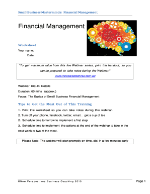 Fillable Online Financial Management - bnewperspectivesbbcombau Fax Email Print - pdfFiller