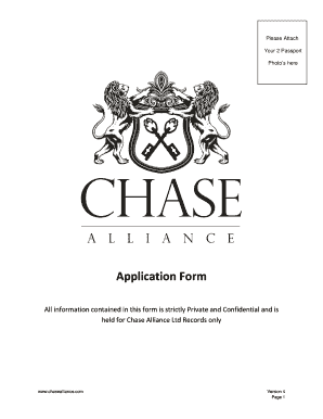 Fillable Online Chase Alliance Employment Application Form - Self ...