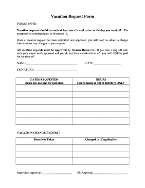 Fillable Online Vacation Request Form - Automatan Inc Fax Email Print ...