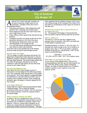 Fillable Online City Budget 101 Fax Email Print - pdfFiller