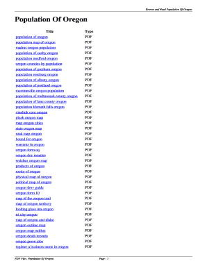 Fillable Online Population Of Oregon population of oregon Fax Email ...