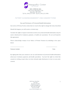 Fillable Online Patient Acknowledgement amp Consent - Fax Email Print ...
