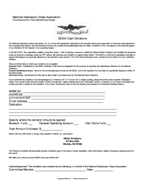 Fillable Online ndga NDGA Cash Donation Form - ndga Fax Email Print ...