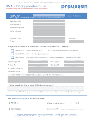 Fillable Online preussen-automation RMA-Formular.pdf - preussen ...