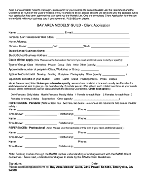 Bay Area Models Guild - Fill Online, Printable, Fillable, Blank | pdfFiller