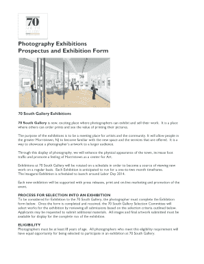 Fillable Online Photography Exhibitions Prospectus and Exhibition Form ...