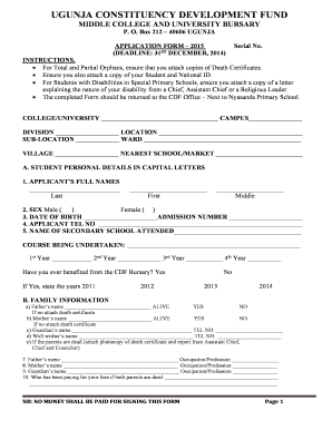 Ugenya Cdf Bursary Forms - Fill Online, Printable, Fillable, Blank ...