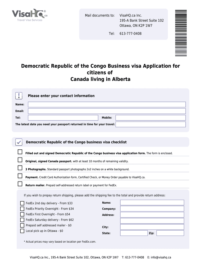 Fillable Online congo-democratic-republic visahq BDemocraticb ...