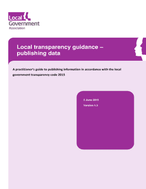 Fillable Online Local transparency guidance publishing data A ...