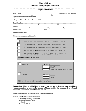 Fillable Online mcgrawwildlife MCGRAW CONSERVATION EDUCATION SUMMER ...