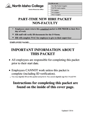 Fillable Online nic New Hire Packet Complete Fax Email Print - pdfFiller