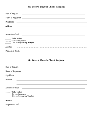 Fillable Online stpetersglenside St Peters Church Check Request ...