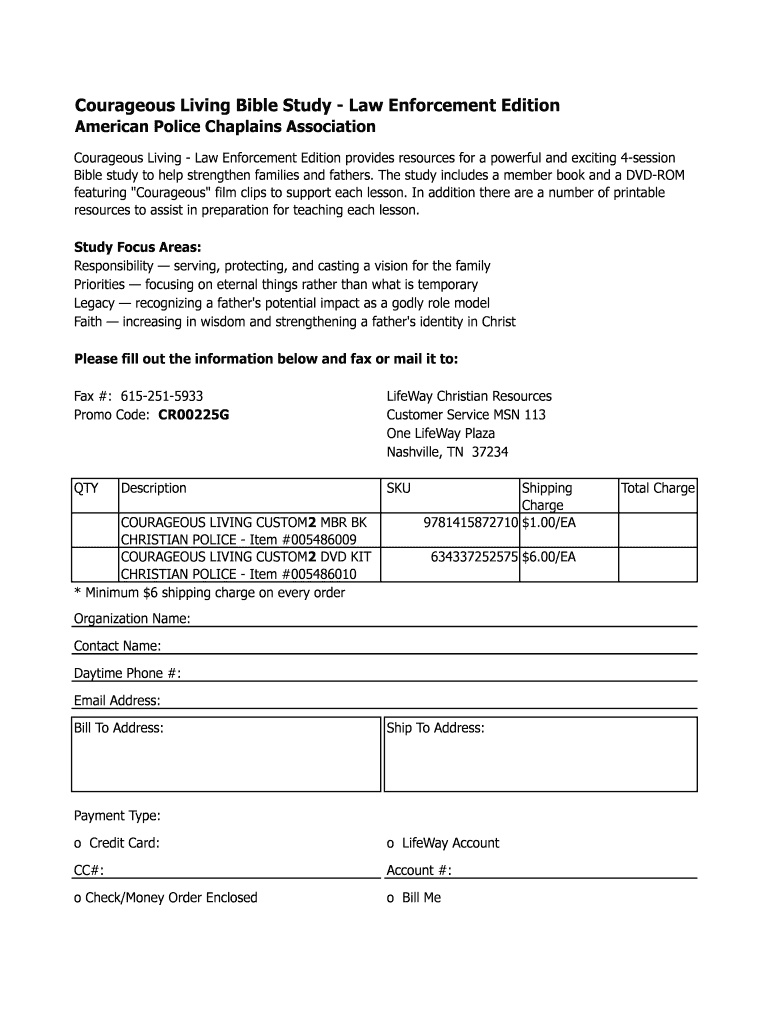 Fillable Online americanpolicechaplain Law Enforcment Order Form ...
