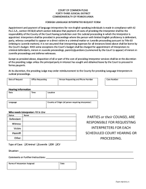 Fillable Online FOREIGN LANGUAGE INTERPRETER REQUEST FORM Fax Email ...