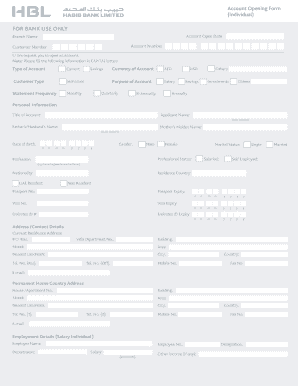 Fillable Online Account Opening Form -Indivisual Fax Email Print ...