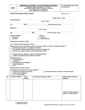 Fillable Online wiw poznan Zhw umowa/ zlecenie na wykonanie bada ...