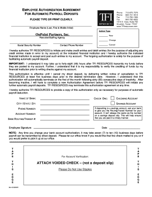 Fillable Online ATTACH VOIDED CHECK (not a deposit slip) OnPoint ...