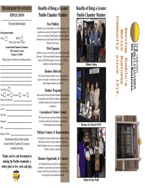 Fillable Online pueblochamber New Membership Brochure - The Greater ...